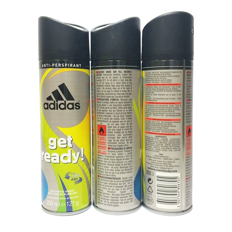 Adidas Body Spray 200ml men, Cool & Dry Get Ready