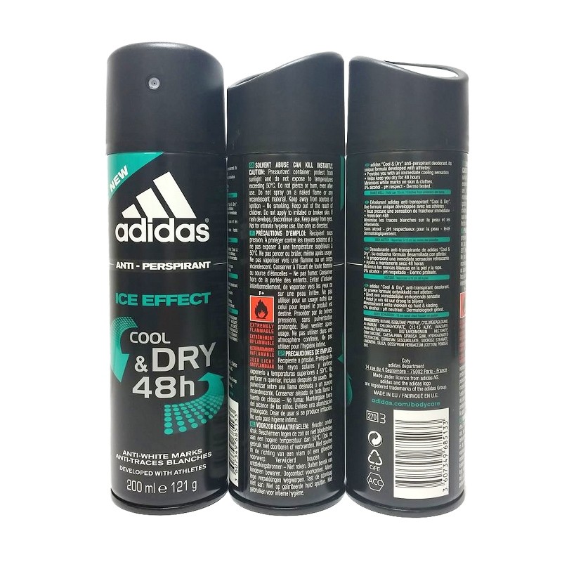 Adidas Body Spray 200ml men, Cool & Dry Ice Effect